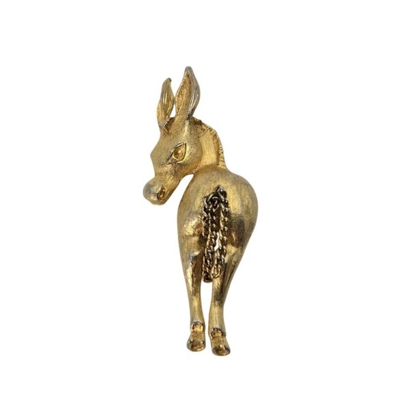 Vintage | Jewelry | Vintage Signed Tp 7s Goldtone Donkey Burro Figural ...